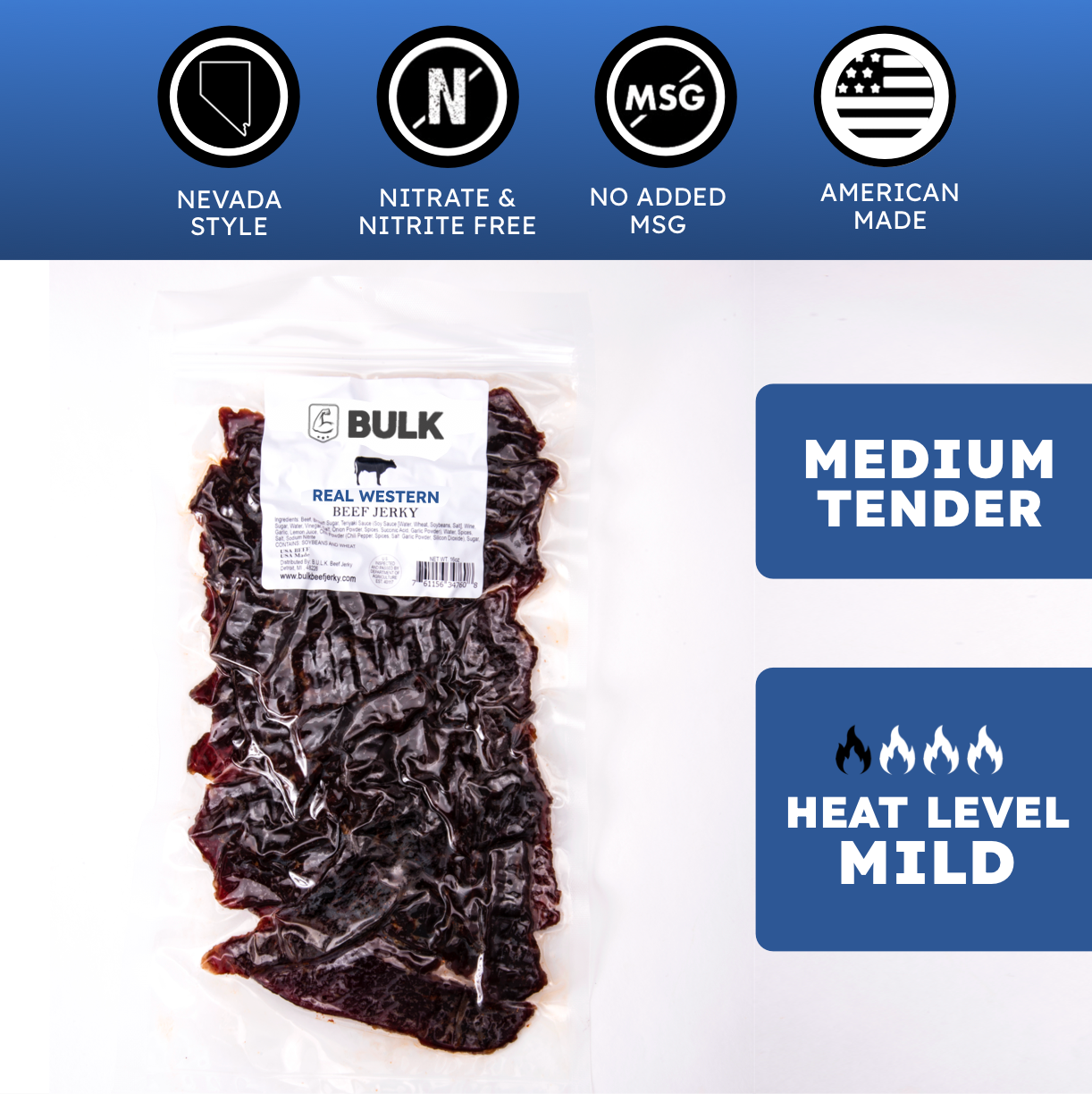 Nevada Real Western Jerky – Bulk Jerky - Strong American Snacks
